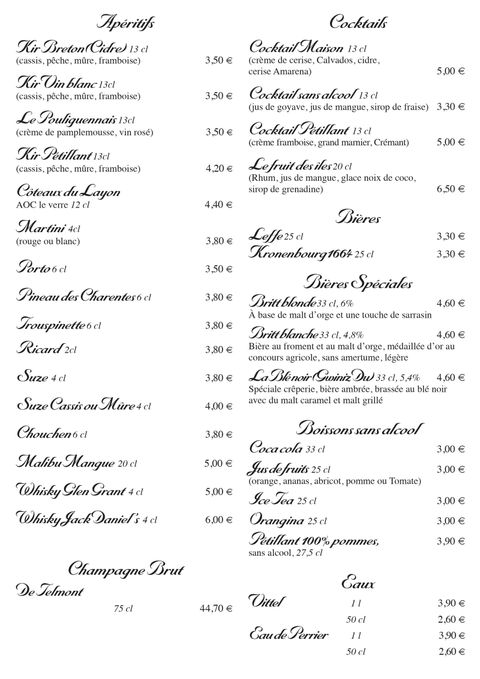 Restaurant Côté Cour : Crêperie & Saladerie à Cholet