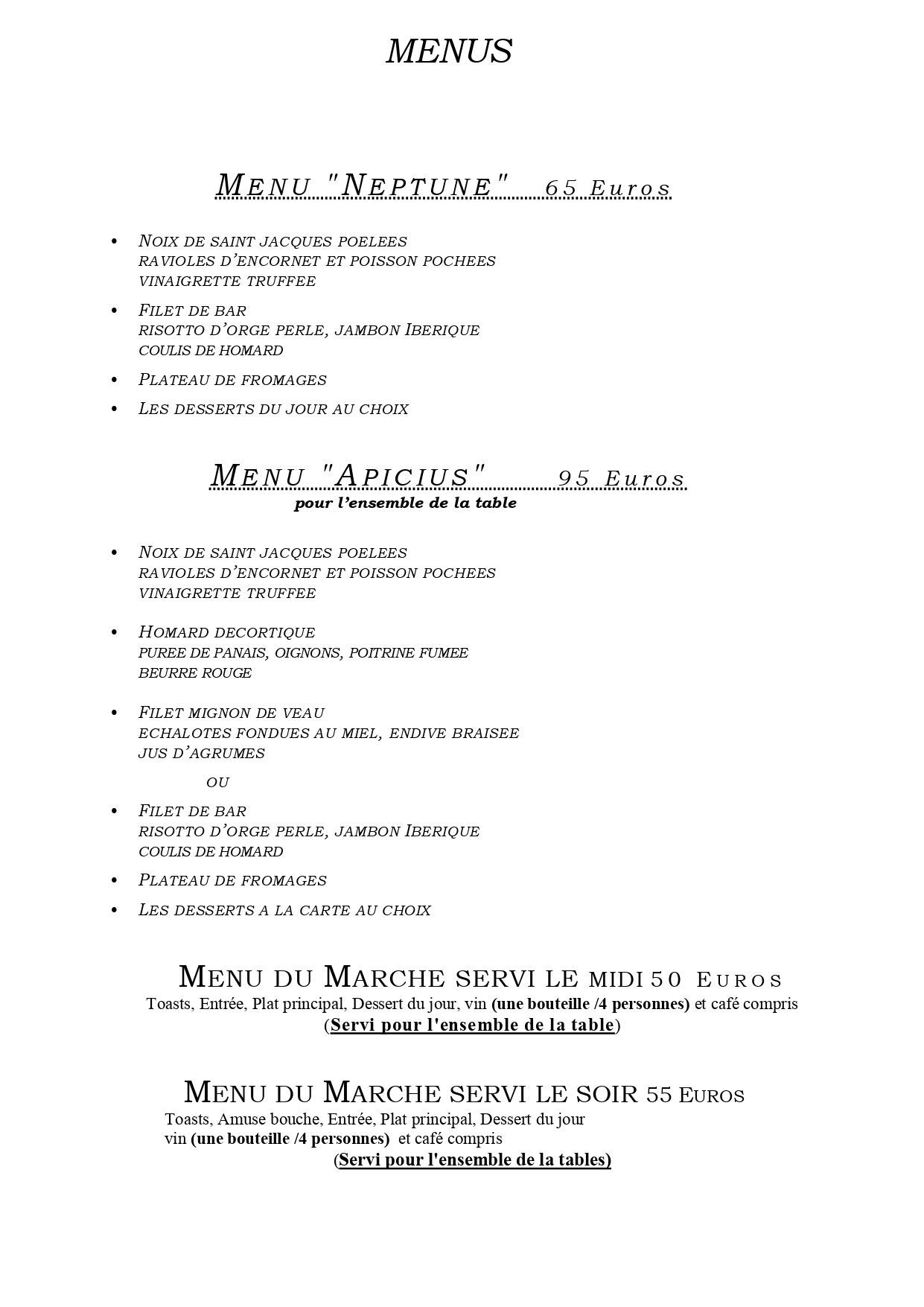 Carte et menus du restaurant Le Saint-Pierre à Besançon