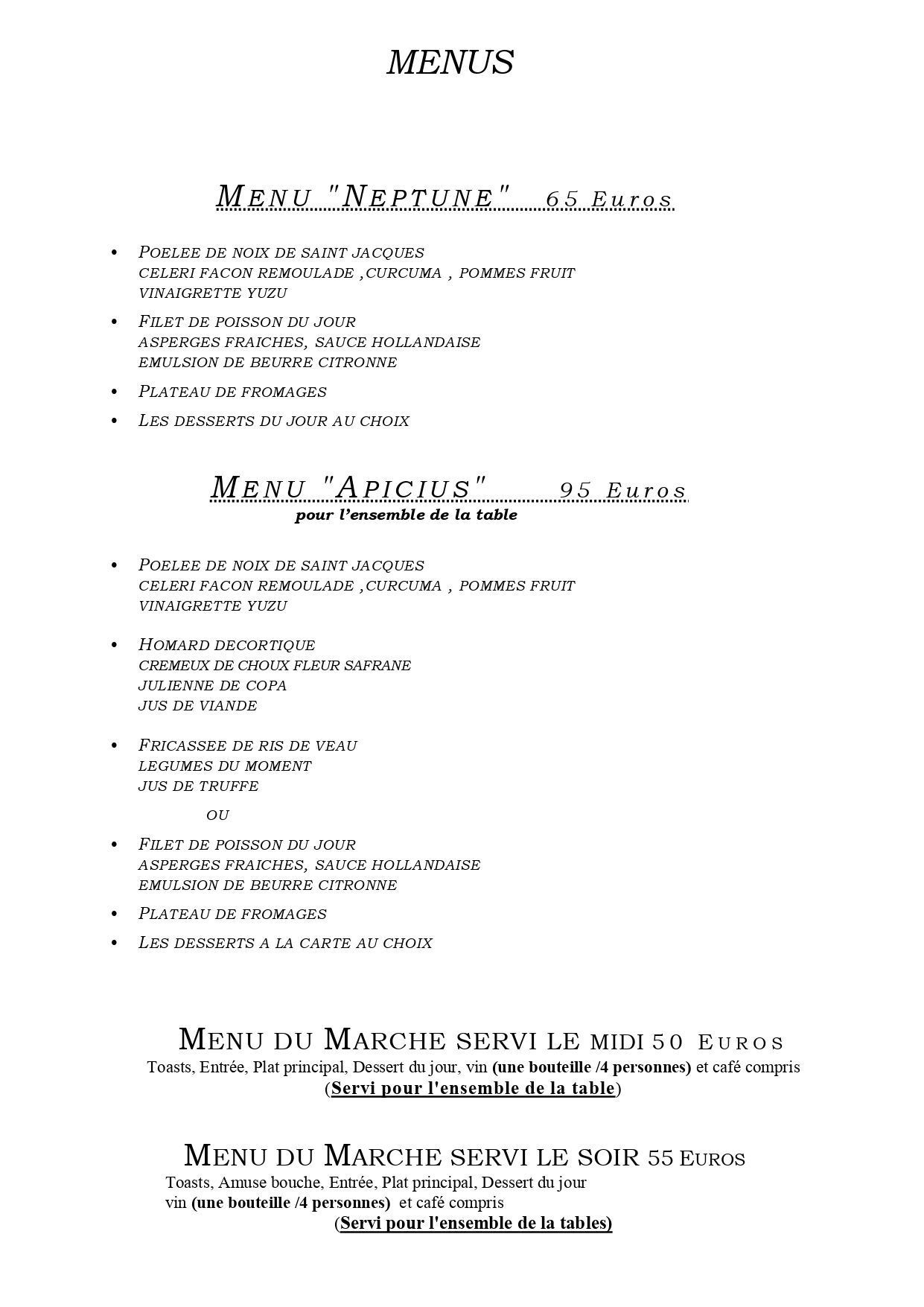 Carte et menus du restaurant Le Saint-Pierre à Besançon