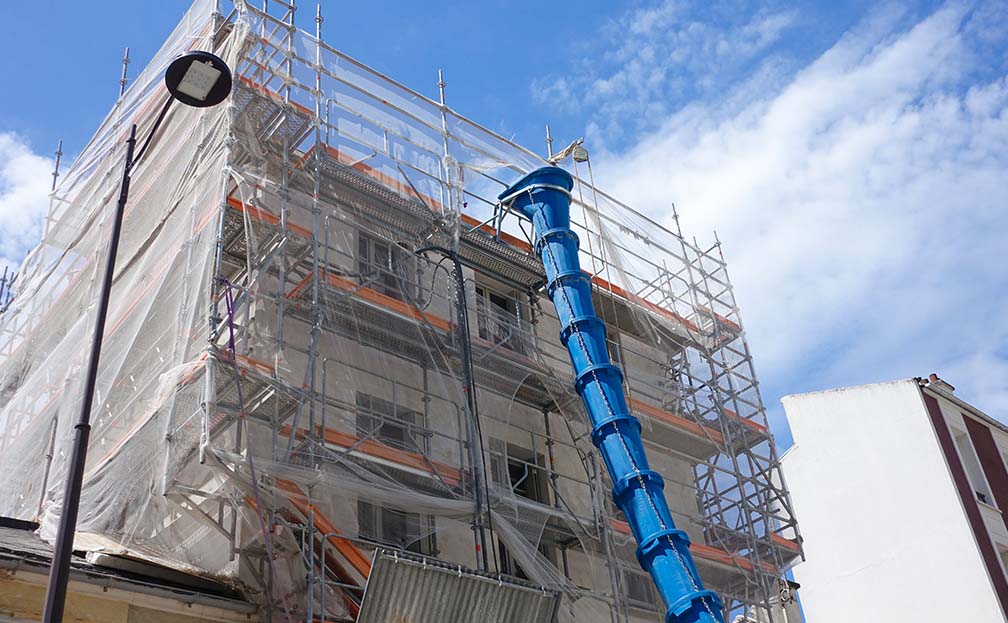 Location de goulottes de chantier - Gravats ou déchets