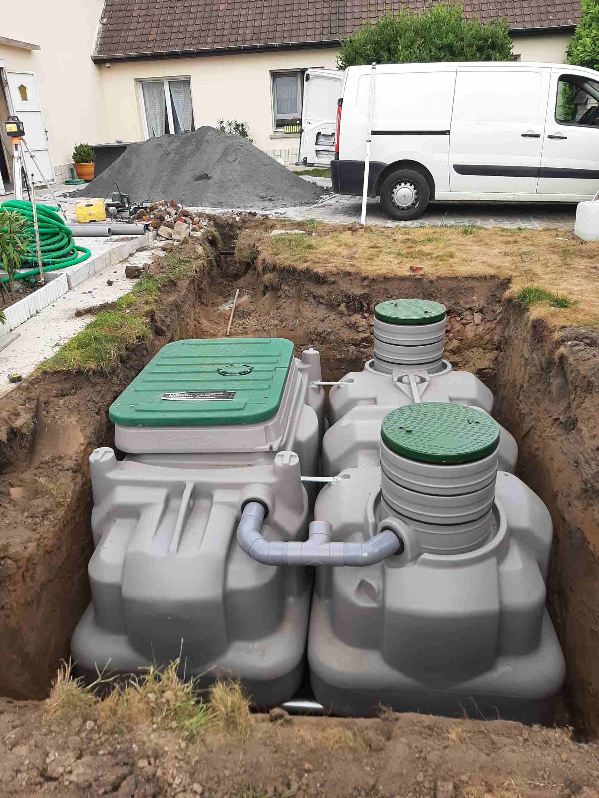 Pose de microstation d'épuration dans la ville de Bailleul