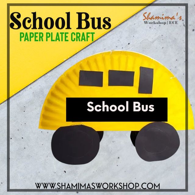 Back To School Crafts Paper Plate School Bus Shapes Craft