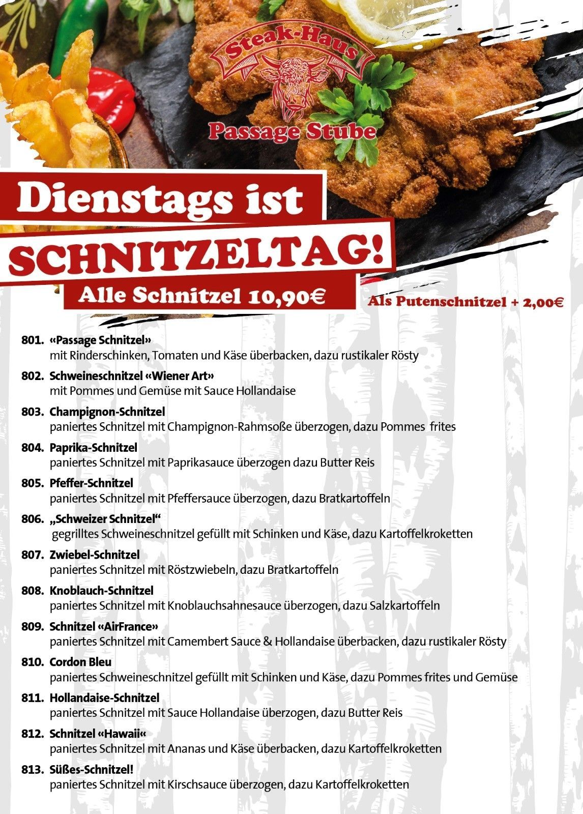 Speisekarte | Langenfeld | Steakhaus Passage-Stube